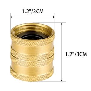 2 Pack 3/4 Inch Garden Hose Adapter and 4 Pcs Washers, Double Female with Dual Swivel for Connector The Male Hose