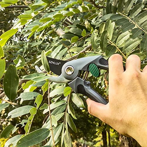 SZHLUX Pruning Shears, Premium SK5 Carbon Steel Blades Hand Pruner for Garden, Sharp Precision Pruning Scissors, 5/8’’ Plant Clippers， Tree Trimmers