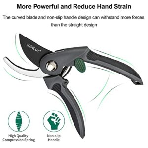 SZHLUX Pruning Shears, Premium SK5 Carbon Steel Blades Hand Pruner for Garden, Sharp Precision Pruning Scissors, 5/8’’ Plant Clippers， Tree Trimmers