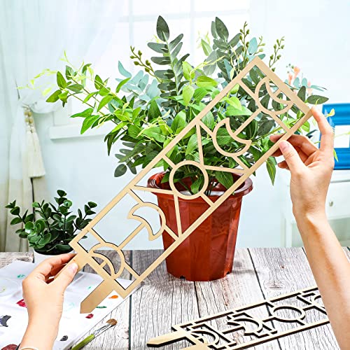 Yalikop 2 Pieces Wooden Small Indoor Trellis Plant Trellis Climbing Plants Hexagon Trellis Potted Plants Trellis Vine Supports Garden Trellises 10 Pieces Black Cable Ties Plant (Moon)