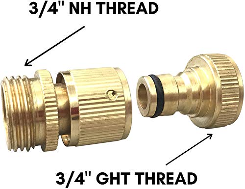 MAXFLO Garden Hose Quick Connect Garden Hose Fittings [3 Pack] Solid Brass Water Hose Quick Connect Fittings Quick Connector | Water Hose Connectors 3/4 inch GHT | Hose Couplers Quick Disconnect