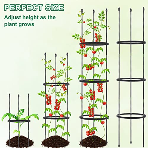 deaunbr 2 Pack Garden Trellis and Tomato Cages, Plant Supports Plant Trellis for Climbing Plants Indoor Outdoor, DIY Tomatoes Cage Potted Plant Support Stakes for Vegetable, Rose, Bean, Pots