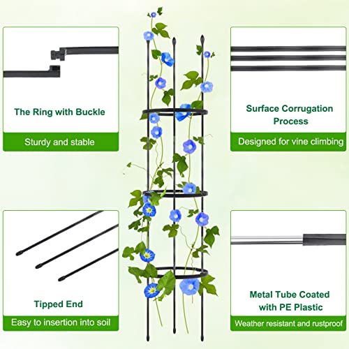 deaunbr 2 Pack Garden Trellis and Tomato Cages, Plant Supports Plant Trellis for Climbing Plants Indoor Outdoor, DIY Tomatoes Cage Potted Plant Support Stakes for Vegetable, Rose, Bean, Pots