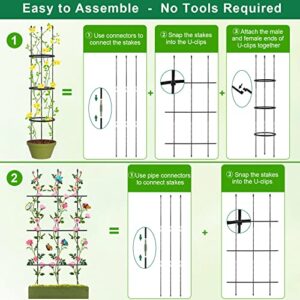 deaunbr 2 Pack Garden Trellis and Tomato Cages, Plant Supports Plant Trellis for Climbing Plants Indoor Outdoor, DIY Tomatoes Cage Potted Plant Support Stakes for Vegetable, Rose, Bean, Pots