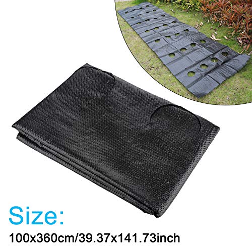 WDDH Garden Weed Barrier Landscape Fabric with 3'' Planting Holes, 3.3 Ft X 11.8 Ft Heavy-Duty Weed Block Gardening Mat Soil Erosion Control and UV Stabilized