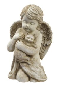 grasslands road cherub with cat, 7-inch, gift boxed