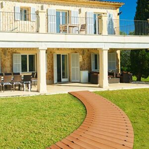 RELIANCER 6' Wooden Garden Pathway,Outdoor Roll Out Cedar Curved Walkway,Patio Path Decorative Garden Boardwalk Walkways,Weather-Resistant Roll Up Beach Wood Road Floor,Wedding Party Pathways