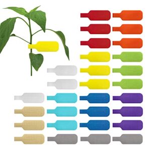 plant labels by wrap-it storage – garden labels (30-pack) multi-color – waterproof garden markers and plant name tags for indoor outdoor use in herb gardens or potted plants for identification