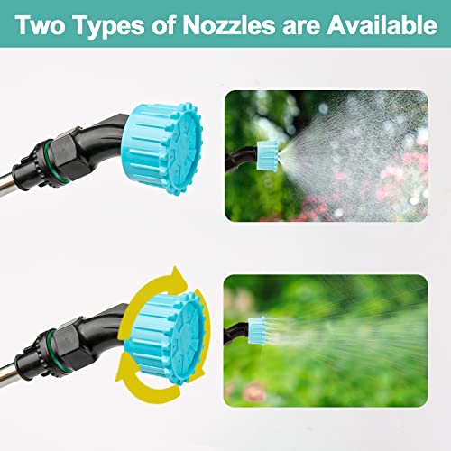 Battery Powered Sprayer, Sprayers in Lawn and Garden with USB Rechargeable Handle, Electric Sprayer with Telescopic Wand 2 Mist Nozzles and Adjustable Shoulder Strap, Potable Garden Sprayer for Garden