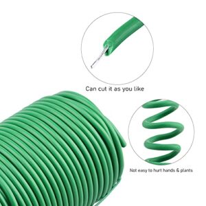 KINGLAKE GARDEN Flexible Soft Wire Ties,Soft Garden Plant Ties 3.5mm 65.6 Feet Green Plant Ties,Garden Twist Ties Heavy Duty Garden Wire for Plants