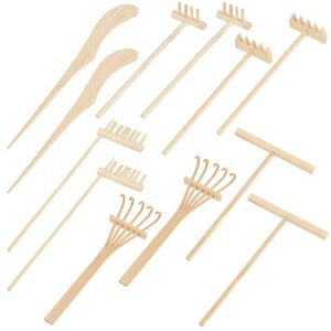 hozeon 12 pcs mini zen garden rakes, bamboo zen garden rake sets, professional sand zen garden tools for diy, tranquil meditation, rustic decoration, gift giving, relief