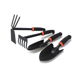 baums life garden tools set heavy duty gardening set 4 piece succulent tools kit garden hand tools gift sets for women, men, gardener, growers (4pcs)