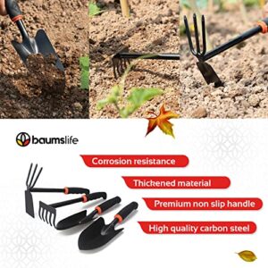 Baums Life Garden Tools Set Heavy Duty Gardening Set 4 Piece Succulent Tools Kit Garden Hand Tools Gift Sets for Women, Men, Gardener, Growers (4PCS)