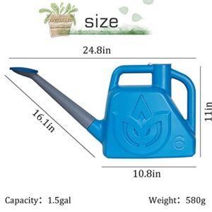 XXXFLOWER Watering Can Outdoor Plant Lightweight Deluxe 1.5 Gallon Plastic 6 L Resin Water Cans with Detachable Sprinkler Head Green Watering Pot for Office House Indoor Garden