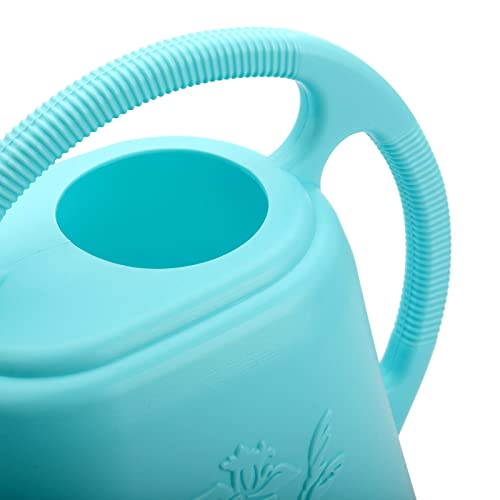 Fasmov 1-Gallon Plastic Watering Can with Comfortable Handle, Garden Watering Cans Long Spout for Indoor Outdoor Watering Plants, Bright Blue