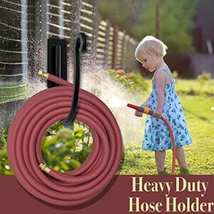 YANGSHUO Garden Hose Holder - Wall Mount Garden Water Hose Holders for Outside (2 Pack/8-Inch) Heavy Duty and Durable Hand-Forged Water Hose Hanger Rack