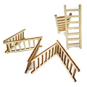 HONBAY 20PCS Wooden Mini Ladders Fairy Garden Accessories for Dollhouse Decor