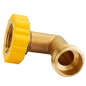 Minimprover Lead-Free Brass 90 Degree Hose Saver Hose Elbow Fitting Quick Swivel Connect Adapter Thread Size 3/4" Connectors