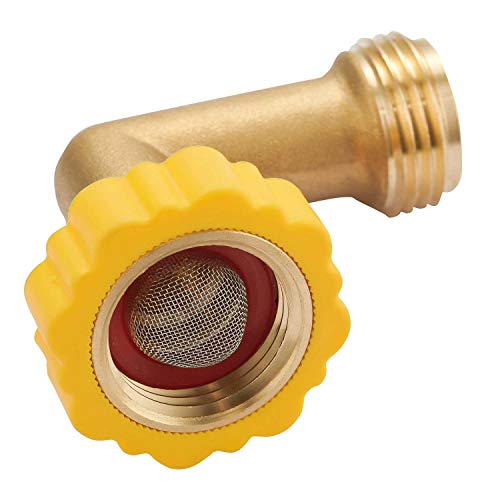 Minimprover Lead-Free Brass 90 Degree Hose Saver Hose Elbow Fitting Quick Swivel Connect Adapter Thread Size 3/4" Connectors