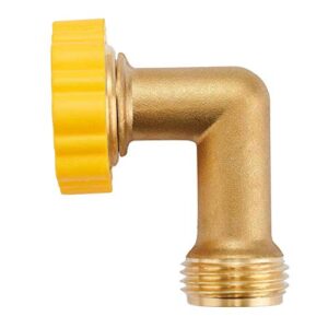 Minimprover Lead-Free Brass 90 Degree Hose Saver Hose Elbow Fitting Quick Swivel Connect Adapter Thread Size 3/4" Connectors