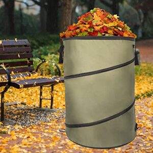 Collapsible Lawn and Leaf Bag Pop-Up Trash Can/Recycle Bin Leaf Waste Bag Outdoor Leaf Bin, 30 Gallon Collapsible Garden Bag for Lawn Yard Garden Camping with Handle(2 Pack)