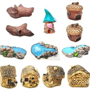 HYG Miniature Fairy Garden Accessories, Figurines, Landscape Set Selected Fairy Garden / Mini Figurines Kits, Potted Horticulture Ornaments Garden Decoration