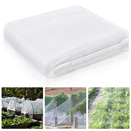 Mosquito Netting Ultra Fine Garden Netting Large Plant Covers Bird Netting White Bug Net PE Mesh Netting for Protecting Vegetable Fruits Flowers Tree Frost Animals (20 x 25 Ft)