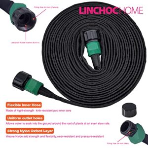 LINCHOC HOME Flat Soaker Hose for Garden beds,1/2" x 25 ft Heavy Duty Double Layer Drip Weeper Hoses