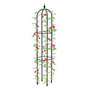 garden obelisk trellis for climbing plants 4 feet tall plant support cage, tower obelisk plant support indoor potted plant, plant trellis for climbing vines, tomato, flower, vegetable, rose (1 pack)