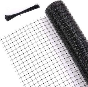 ohuhu 6.6 x 65 ft heavy duty bird netting for garden, pp material anti-bird reusable garden nets for fruit, vegetable, plant trees, fencing protection from birds deer etc, bonus 50 pcs cable ties