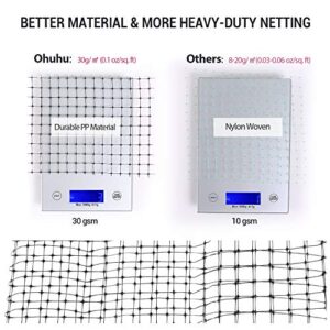 Ohuhu 6.6 x 65 FT Heavy Duty Bird Netting for Garden, PP Material Anti-Bird Reusable Garden Nets for Fruit, Vegetable, Plant Trees, Fencing Protection from Birds Deer Etc, Bonus 50 PCS Cable Ties