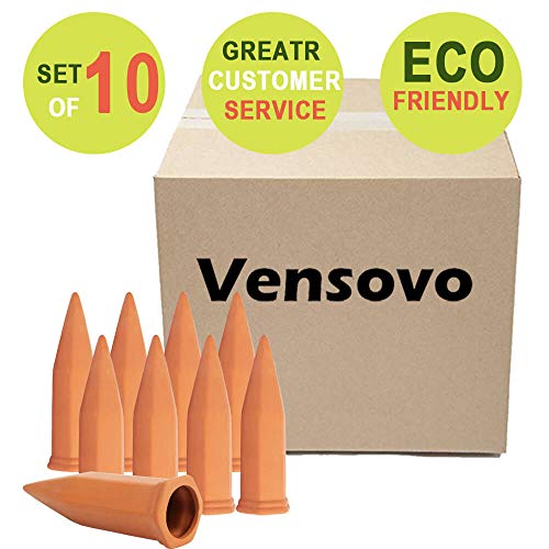 vensovo 10pcs Terracotta Watering Spikes - Automatic Self Watering Stakes, Plant Watering Devices for Wine Bottles Recycled Bottles, Clay Plant Garden Waterers for Vacations