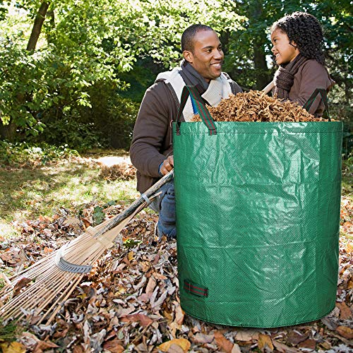 SARHLIO 3 Pack 72 Gallons Reusable Garden Waste Bags Heavy Duty Yard Waste Bag with 4 Handles, Large Capacity Reusable Garden Leaf Bag for Lawn, Leaf, Toys, Fruits, Vegetables(GWB01)