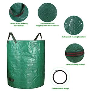 SARHLIO 3 Pack 72 Gallons Reusable Garden Waste Bags Heavy Duty Yard Waste Bag with 4 Handles, Large Capacity Reusable Garden Leaf Bag for Lawn, Leaf, Toys, Fruits, Vegetables(GWB01)