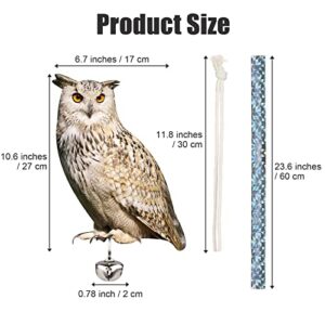 kungfu Mall Owl to Keep Birds Away, 3 Pack Bird Scare Owl Fake Owl, Reflective Hanging Bird Decoration, Effective Bird Control Device to Keep Birds Pigeon Woodpecker Away from Patio Garden