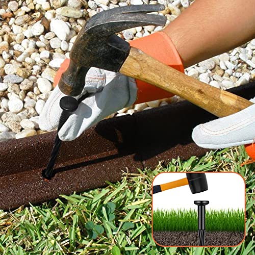 NEUERMOND 60 Count Plastic Landscape Edging Anchoring Stakes 8-Inch Garden Lawn Yard Landscaping Spikes for Paver Edging, Weed Barrier, Tent, Artificial Turf & More