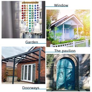 Hanging Crystal Prism Suncatcher Window Garden Decoration Ornament Rainbow Glass Beads Chain Pendant Crystal Wind Chimes