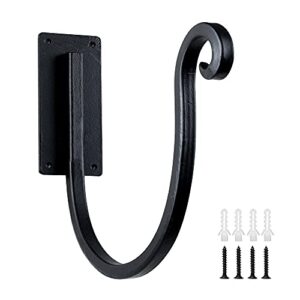 junshuo hose holder wall mount （metal/8-inch） heavy-duty garden hose hanger outdoor, hand-forged hose rack mount