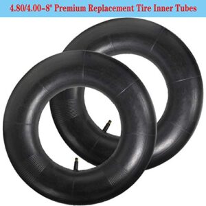 4.80/4.00-8" Premium Replacement Tire Inner Tubes,for Hand Trucks,Dolly,Wheelbarrow,Garden Cart,Lawn Mower,Snowblower, Generator,Trailers and More(2 Pack)