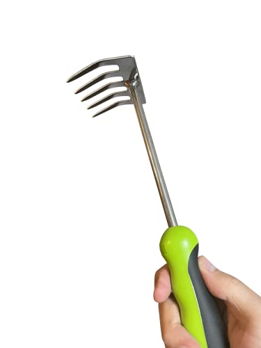 Garden Guru Stainless Steel Hand Rake Cultivator Tiller Tool - Stainless Steel for Ultimate Strength - Rust Resistant - Ergonomic Handle - Great for Gardening Cultivating Loosening Weeding Mulching