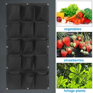 Vertical Hanging Garden Planter Wall Mounted Plant Grow Bag for Indoor Outdoor Decoration,Black (15 Pockets)