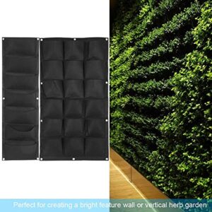 Vertical Hanging Garden Planter Wall Mounted Plant Grow Bag for Indoor Outdoor Decoration,Black (15 Pockets)