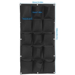 Vertical Hanging Garden Planter Wall Mounted Plant Grow Bag for Indoor Outdoor Decoration,Black (15 Pockets)