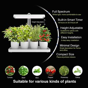 GrowLED LED Indoor Herb Garden, Height Adjustable Plant Grow Indoor Garden Light, LED Germination Kit with Smart Timer, Suitable for Various Plants, White Light