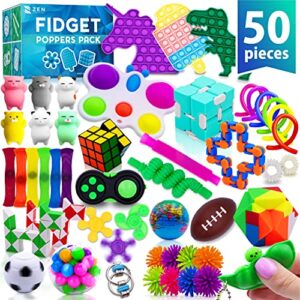 (50 pcs) fidget toys pack party favors gifts for kids adults, autism sensory toy classroom prizes autistic children pop its bulk fidgets stocking pinata stuffers, treasure box girls goodie bag stress