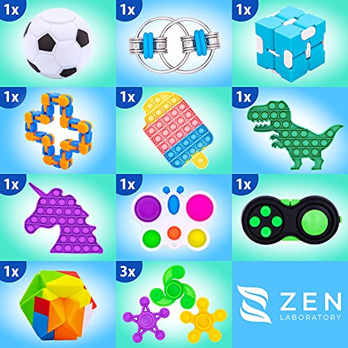 (50 Pcs) Fidget Toys Pack Party Favors Gifts for Kids Adults, Autism Sensory Toy Classroom Prizes Autistic Children Pop Its Bulk Fidgets Stocking Pinata Stuffers, Treasure Box Girls Goodie Bag Stress