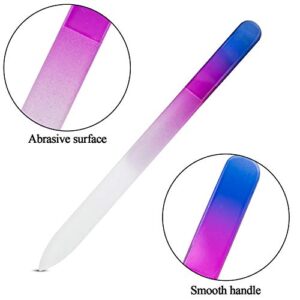 3 Pack Glass Nail File, EAONE Crystal Nail Files, Double-Sided Etched Fingernail Glass Nail Files for Natural Nails Professional Nail Care Tool Stocking Stuffers for Women Nail Foot Tool with Case