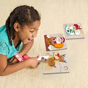 Anditoy 4 Pack Christmas Wooden Puzzles for Kids Toddlers Christmas Toys Christmas Stocking Stuffers Party Favors Gifts