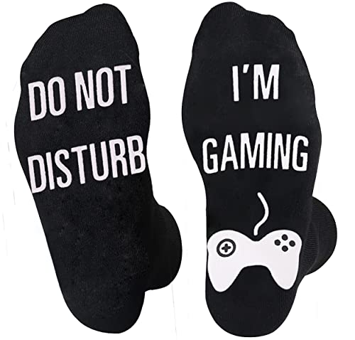 Stocking Stuffers - Funny Novelty Gamer Socks Christmas Gifts for Teen Boys Mens Gamer Kids Sons Husbands Dad