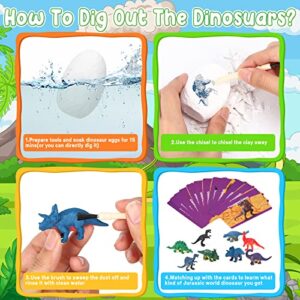 Dinosaur Toys, 12 Pack Dino Eggs Dig Kit, Easter Eggs Excavation Science Fossil Archaeology Educational Experiments Kits for Kids, Easter Basket Stocking Stuffers, STEM Toys Party Gift Surprise Eggs